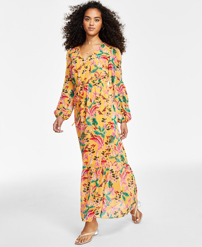 Bar III Women's Printed Chiffon Maxi Dress, Created for Macy's - Macy's