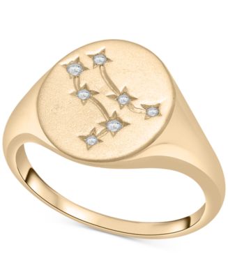 Wrapped™ Diamond Gemini Constellation Ring (1/20 ct. t.w.) in 10k Gold ...