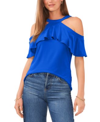 Ruffled Cold-Shoulder Top
