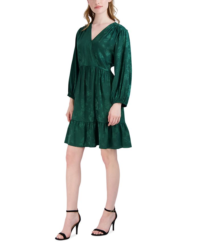 Sandra Darren Women's Jacquard Tiered A-Line Dress - Macy's