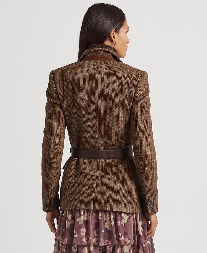 Lauren Ralph Lauren Herringbone Tweed Blazer - Macy's