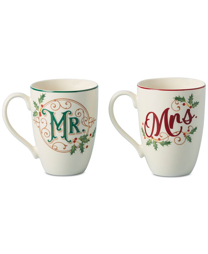 Lenox Holiday Mr. & Mrs. Mug Set - Macy's