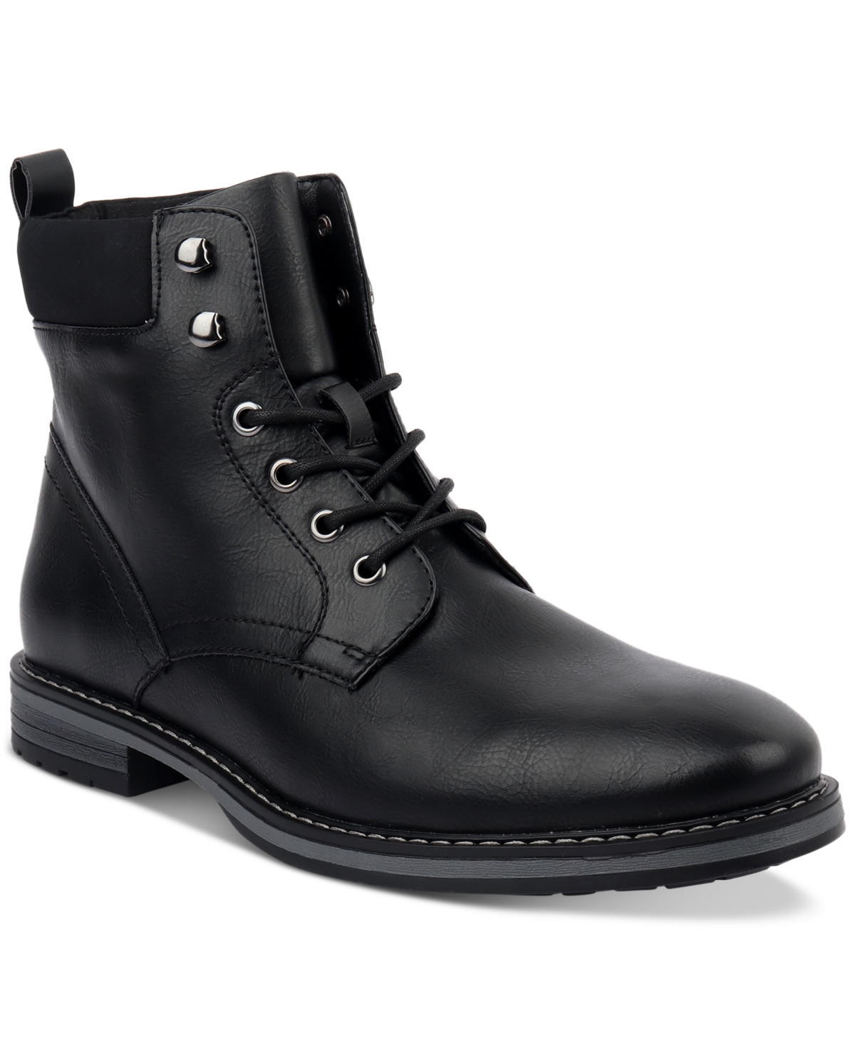 Club Room Mens Westin Lace-Up Boots  Created for Macys - Black