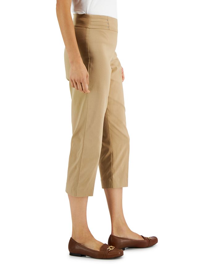 JM Collection Women's Rivet-Detail Cropped Capris Pants, Created for ...