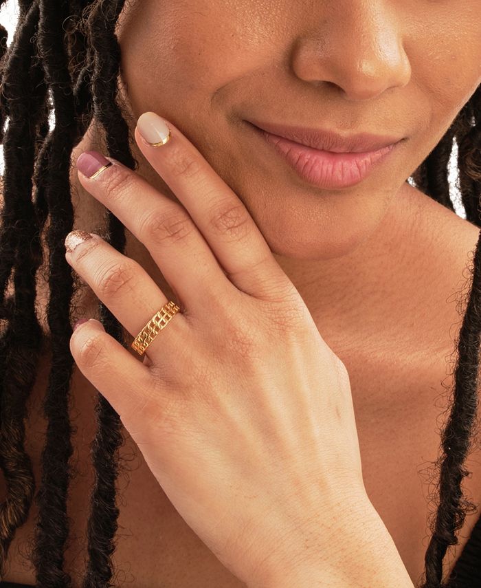 Sterling Forever Women's 2 Row Chain Ring - Macy's