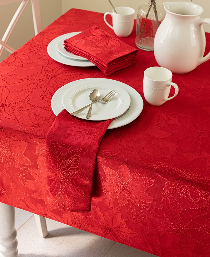 Benson Mills Poinsettia Palace Raised Jacquard Tablecloth, 60" x 144 ...