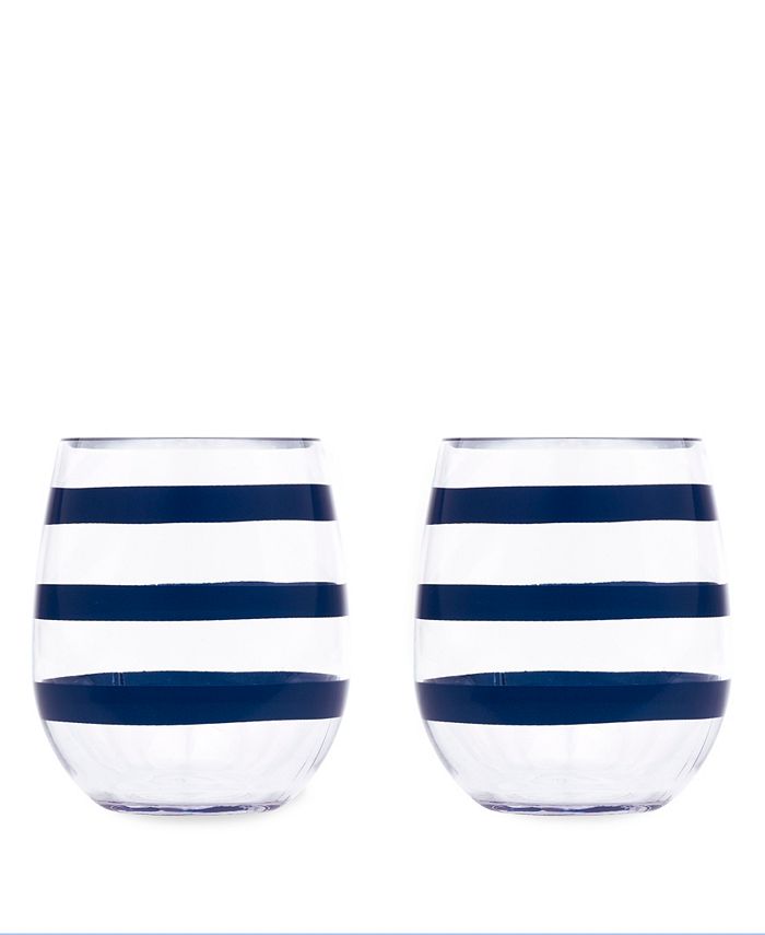 Kate Spade Stemless Wine Glass, Set of 2 - Macy's