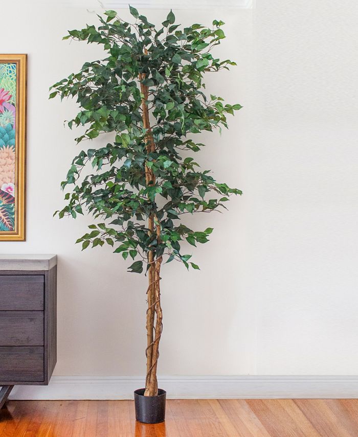 Nearly Natural 7' Artificial Ficus Tree - Macy's