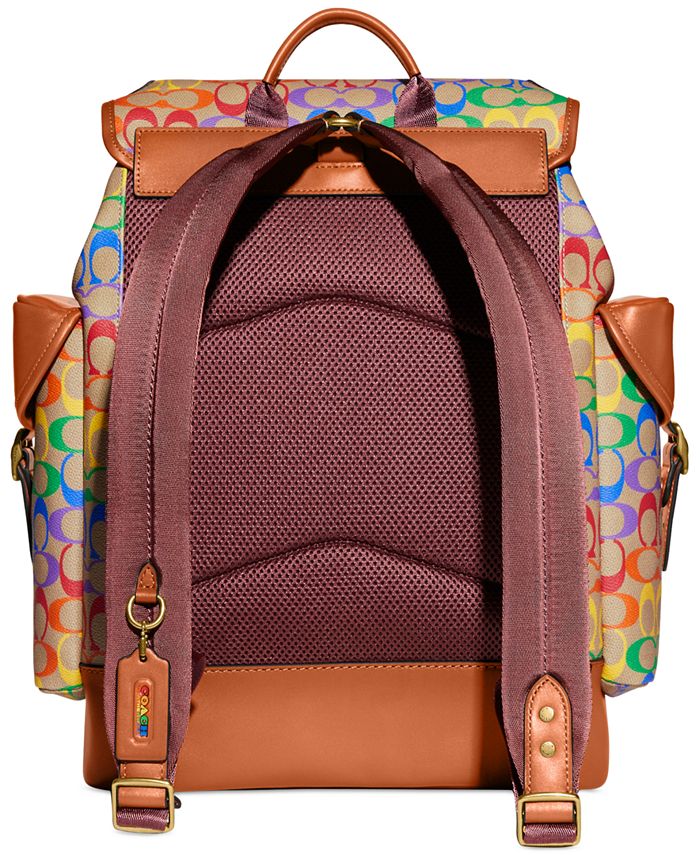 COACH Hitch Backpack in Rainbow Signature - Macy's