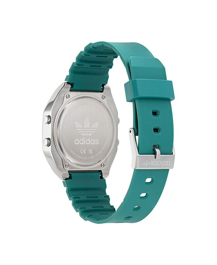 adidas Unisex Digital Two Green Resin Strap Watch 36mm - Macy's