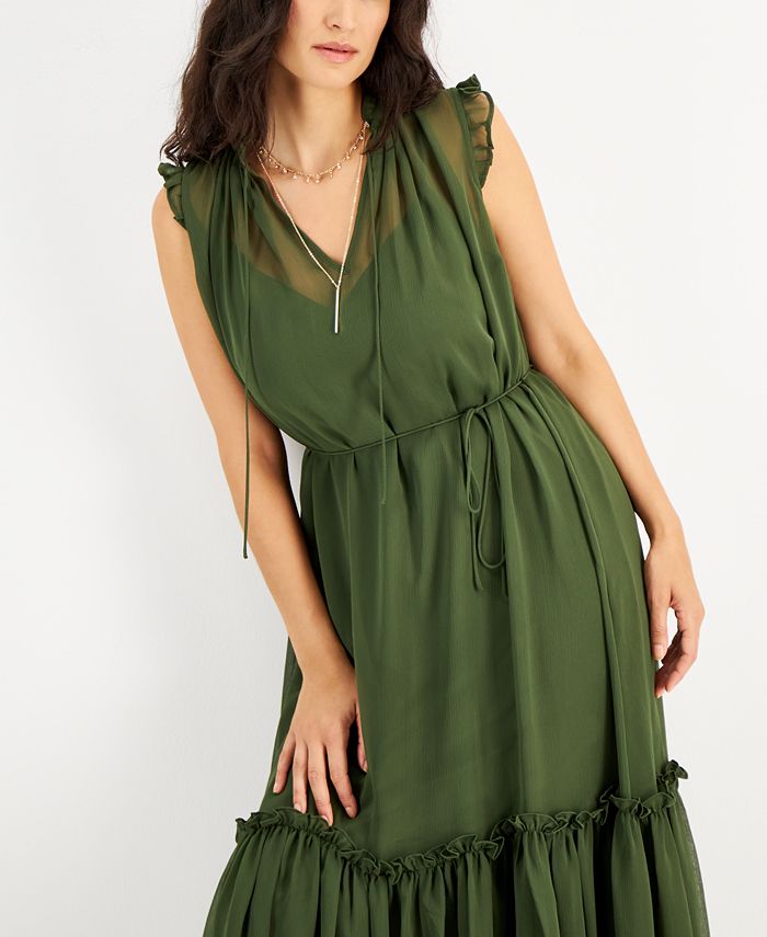 INC International Concepts Women's Flutter-Sleeve Dress, Created for ...