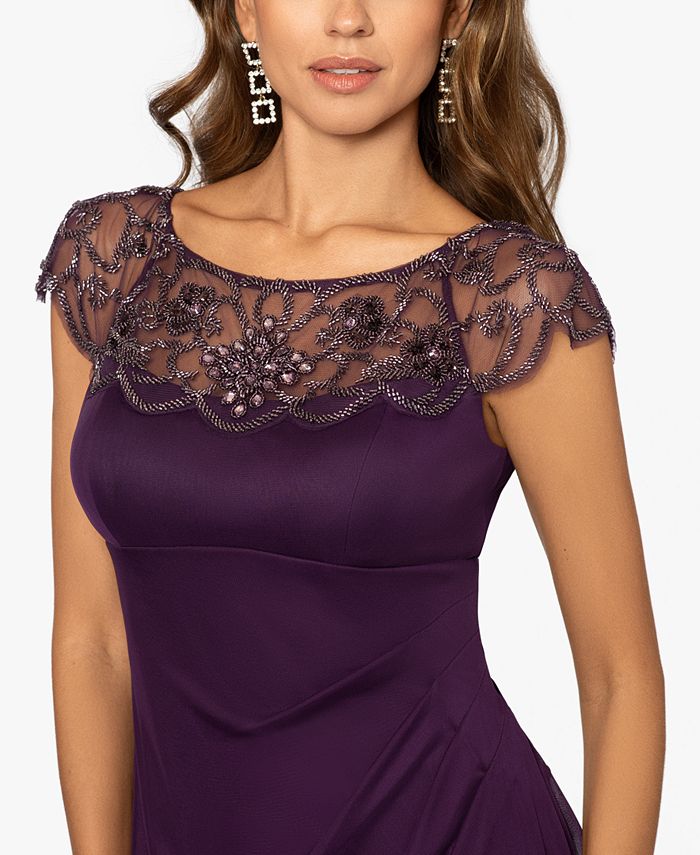 XSCAPE Women's Beaded Cap-Sleeve Sheath Dress - Macy's