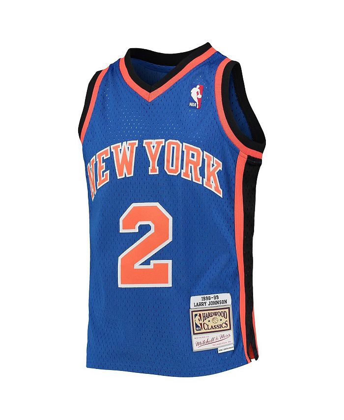 Mitchell & Ness Big Boys Larry Johnson Blue New York Knicks 1998-99 ...