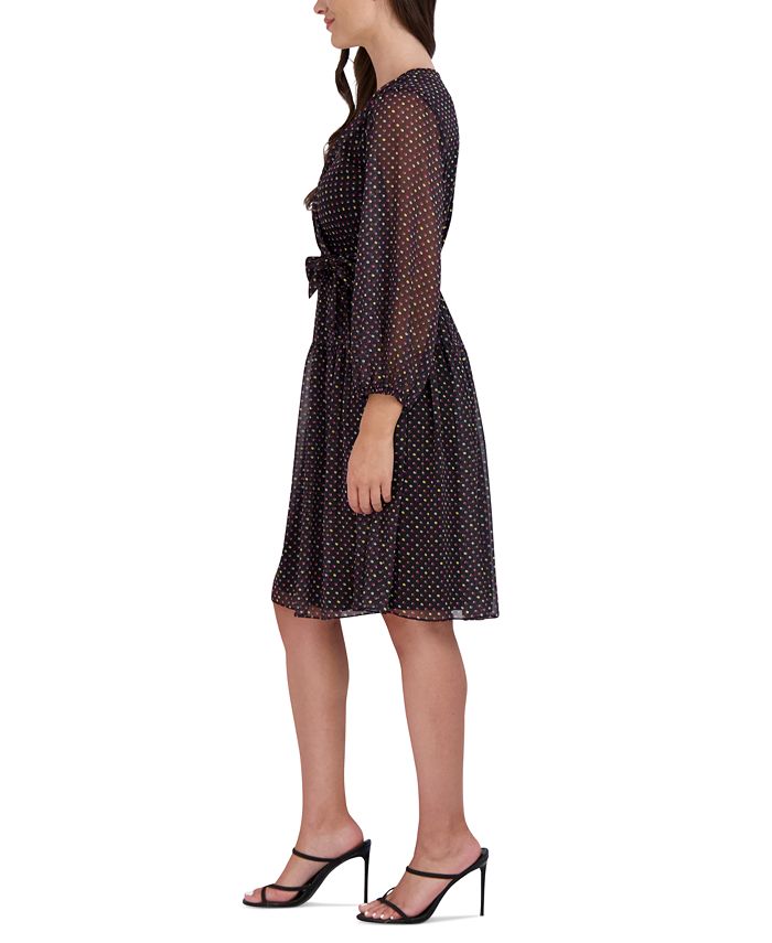 Robbie Bee Womens Printed Faux Wrap Dress Macys