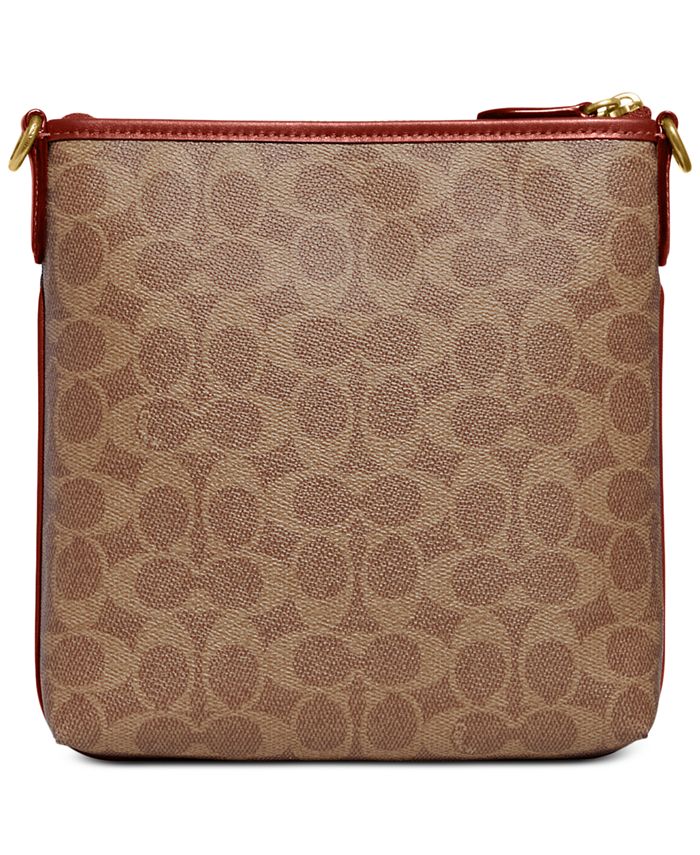 COACH Signature Coated Canvas Kitt Crossbody - Macy's