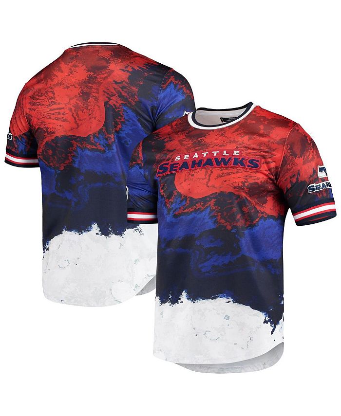 Pro Standard Men's Navy, Red Seattle Seahawks Americana Dip-Dye T-shirt ...