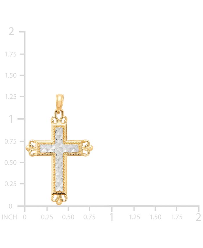 Macy's Ornate Two-Tone Cross Pendant in 14k Gold - Macy's
