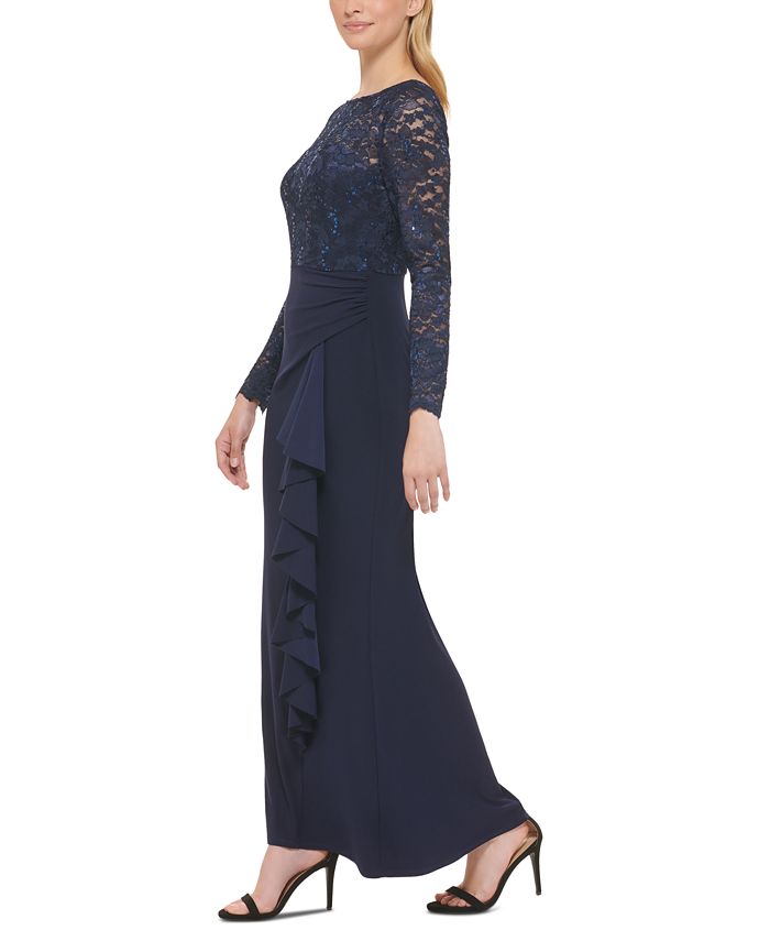 Jessica Howard Women's Sequined Lace-Top Gown - Macy's