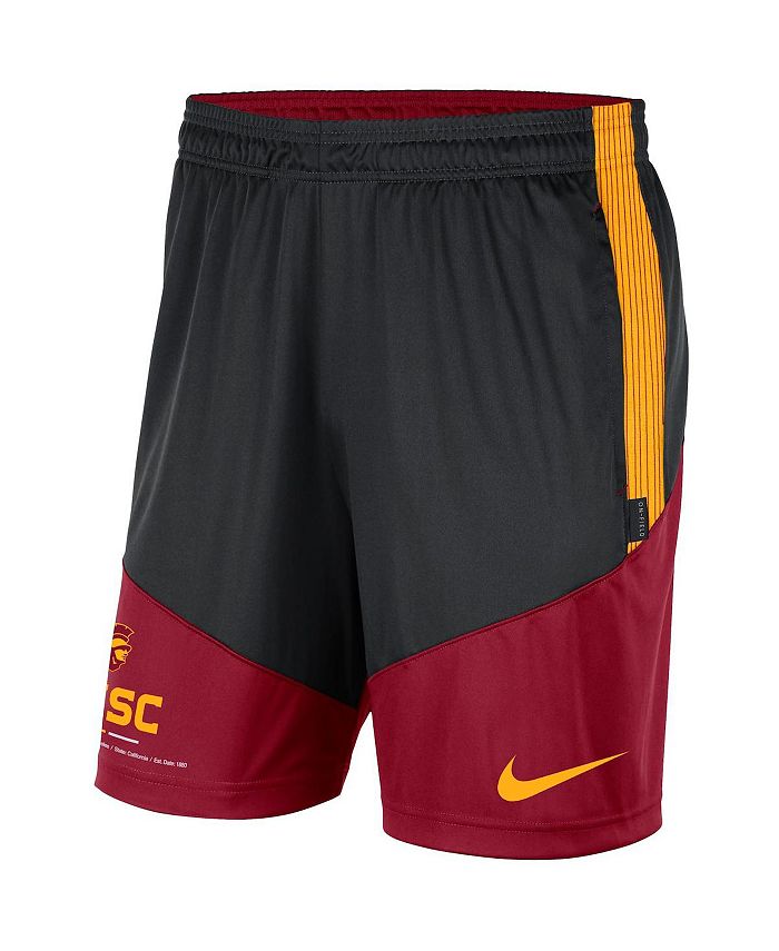 Nike Men's Black and Cardinal USC Trojans Team Performance Knit Shorts ...