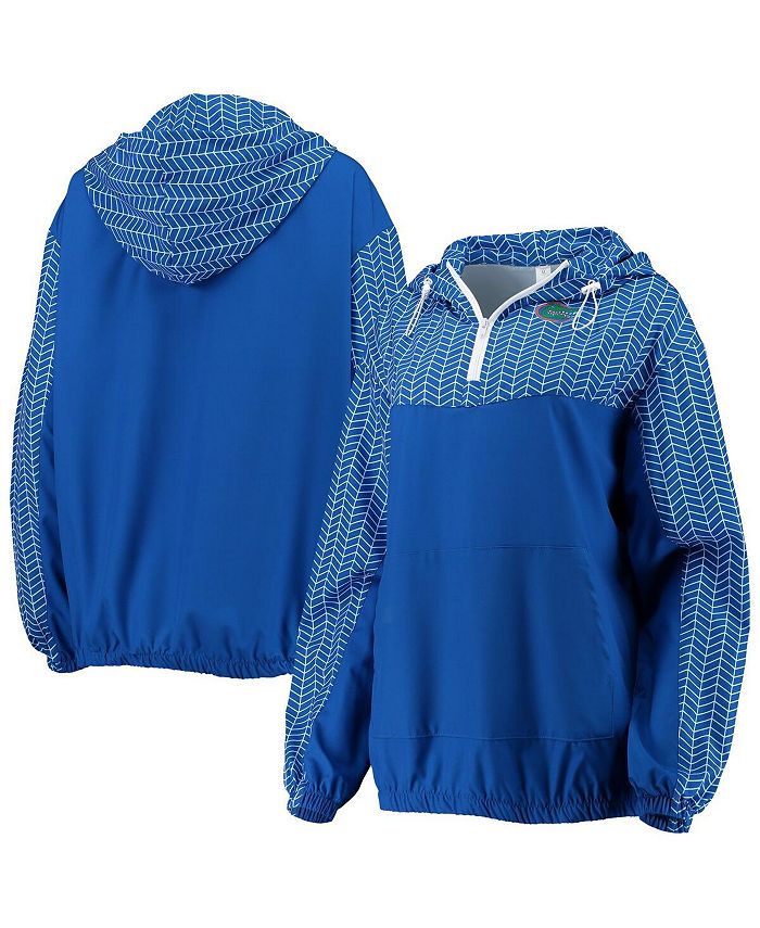 ZooZatz Women's Royal Florida Gators Chevron Swishy Quarter-Zip Hoodie ...