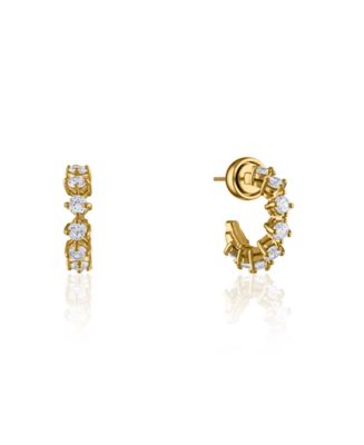 OMA THE LABEL Stjerne Hoops in 18K Gold- Plated Brass with Cubic ...