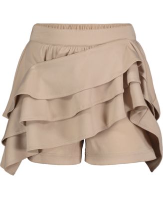 Nautica Big Girls Plus Size Uniform Pindot Mesh Ruffle Scooter Skorts ...