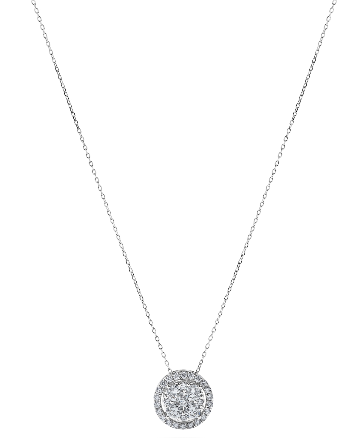 Click here for Diamond Halo Cluster 18 Pendant Necklace (1/2 ct.... prices