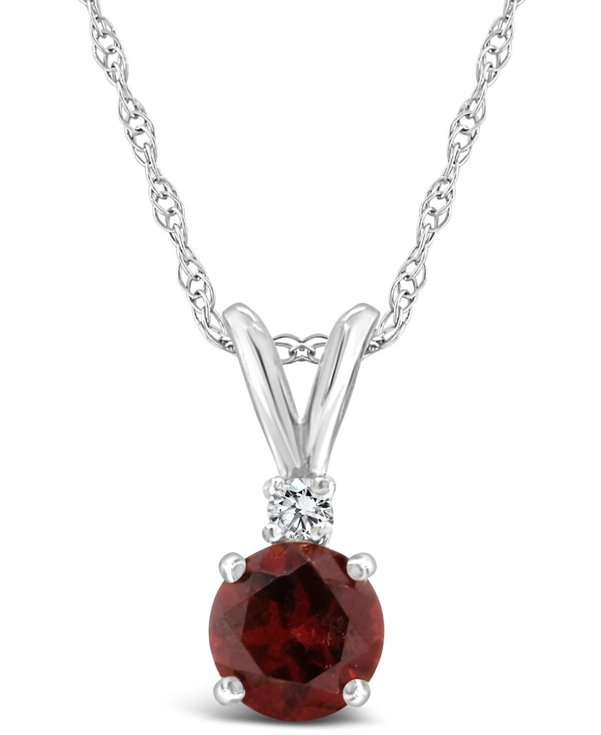 Click here for Garnet (5/8 ct. t.w.) and Diamond Accent Pendant N... prices