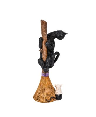 National Tree Company 13" Halloween Cat Climbing Broom - Macy's
