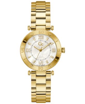 GUESS Gc Muse Women's Swiss Gold-Tone Stainless Steel Bracelet Watch ...
