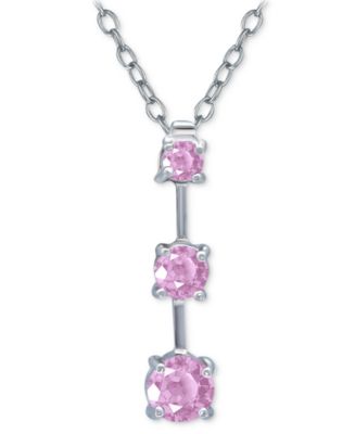 Giani Bernini Pink Cubic Zirconia Journey 18" Pendant Necklace in ...