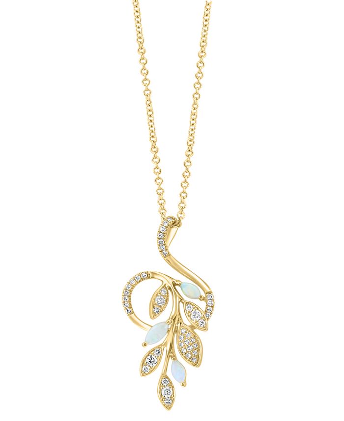 EFFY Collection EFFY® Opal (1/6 ct. t.w.) & Diamond (1/4 ct. t.w.) 18 ...