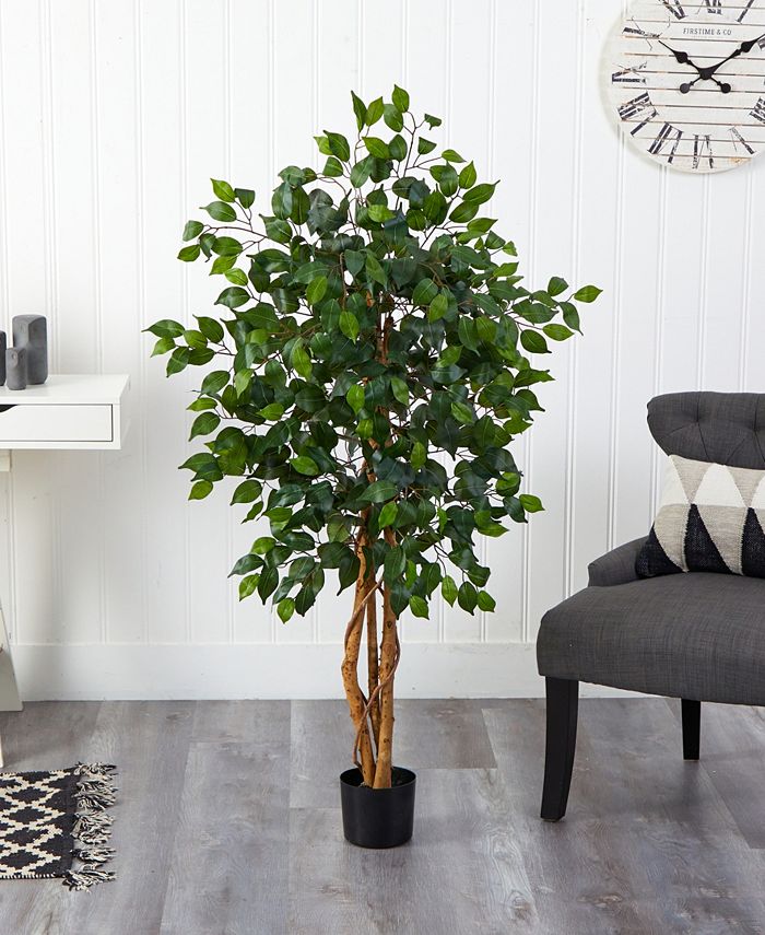 Nearly Natural 4' Artificial Ficus Tree - Macy's