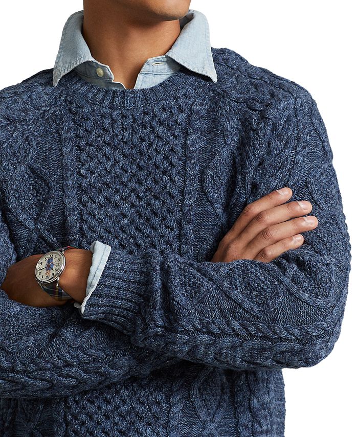 Polo Ralph Lauren Men's Aran-Knit Cotton Cardigan - Macy's Polo Ralph Lauren Men's Aran-Knit Cotton Cardigan - Macy's