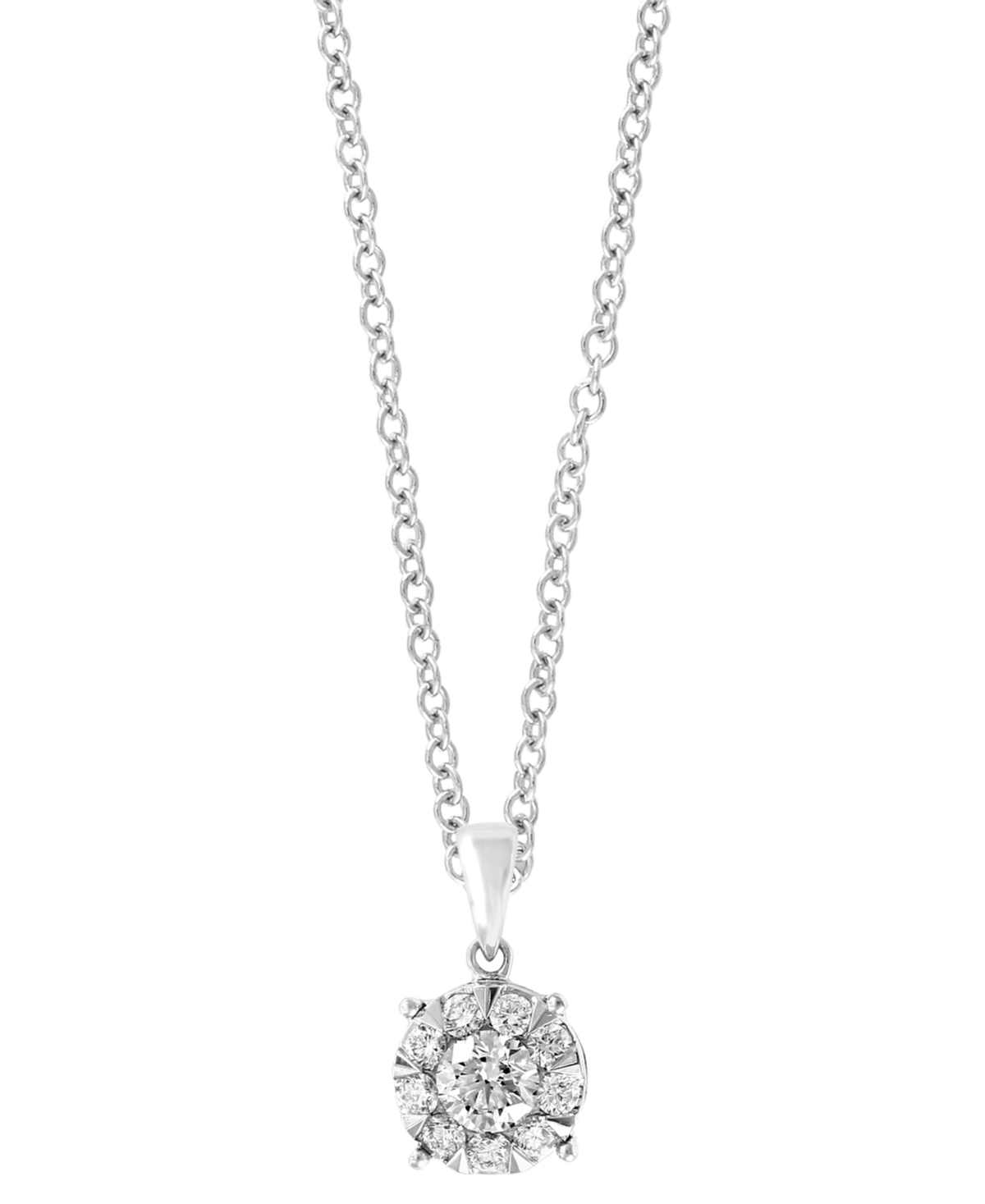 Click here for Effy Diamond Halo 18 Pendant Necklace (1/2 ct. t.w... prices