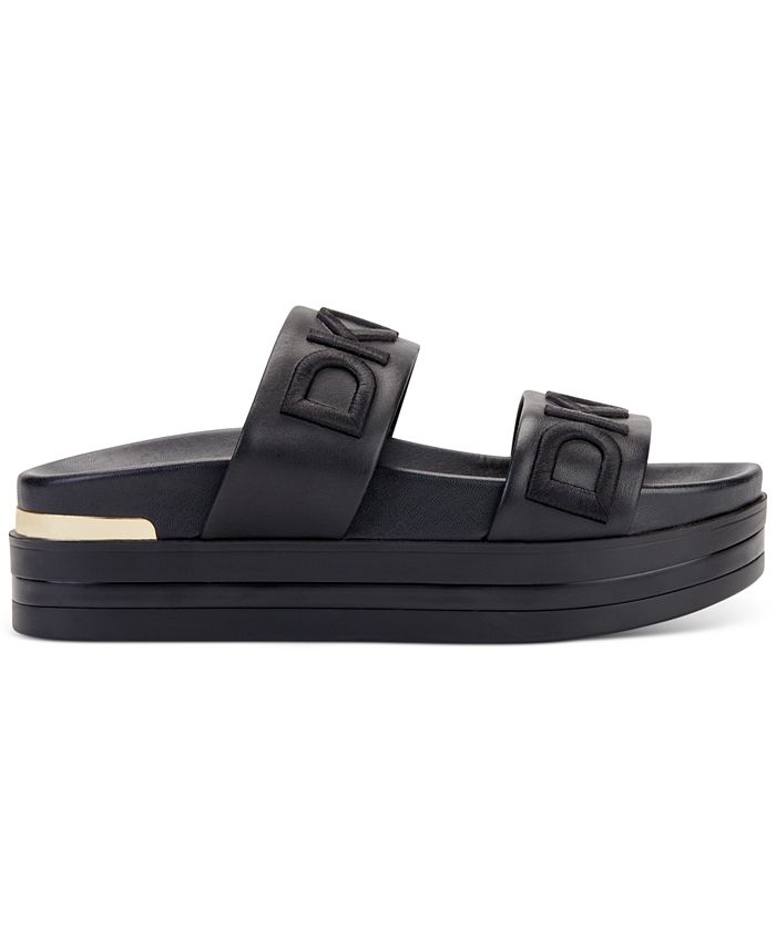 DKNY Women's Tee Logo Double-Band Sandals - Macy's