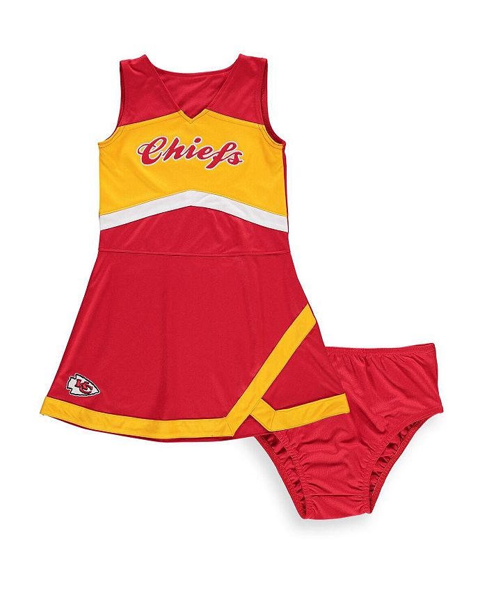Outerstuff Little Girls Red, Yellow Kansas City Chiefs Cheer Captain ...