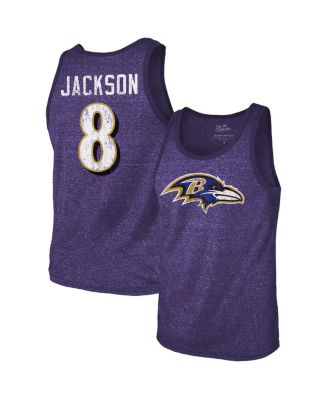 Majestic Men's Threads Lamar Jackson Purple Baltimore Ravens Name ...