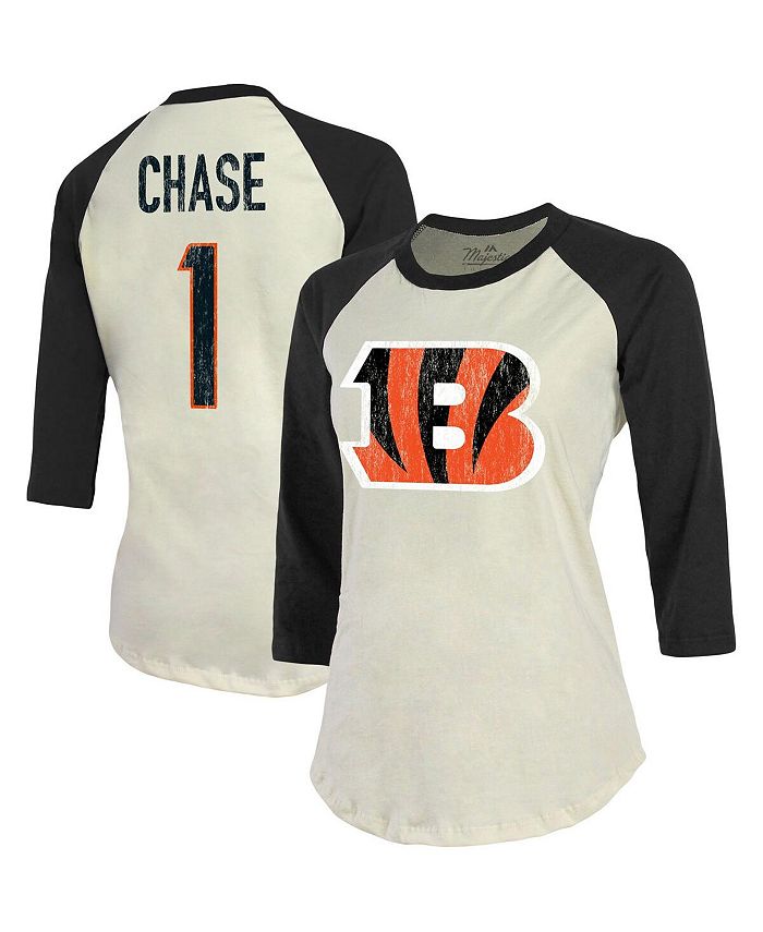 Majestic Women's Threads Ja'Marr Chase Cream, Black Cincinnati Bengals ...