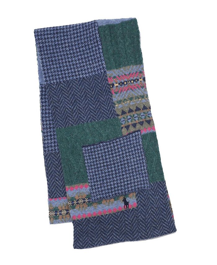 Polo Ralph Lauren Men's Patchwork Knit Scarf - Macy's