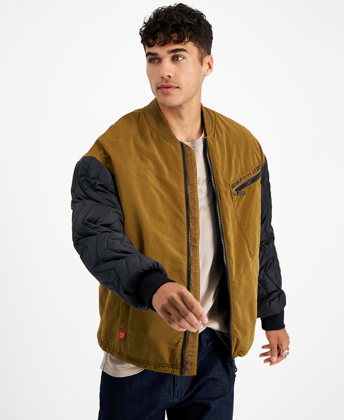 A|X Armani Exchange Men's Full-Zip Logo-Printed Colorblocked Jacket ...