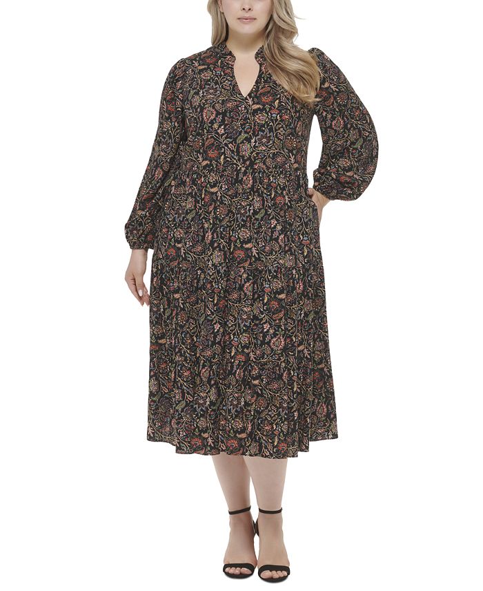 Jessica Howard Plus Size Paisley Midi Dress - Macy's