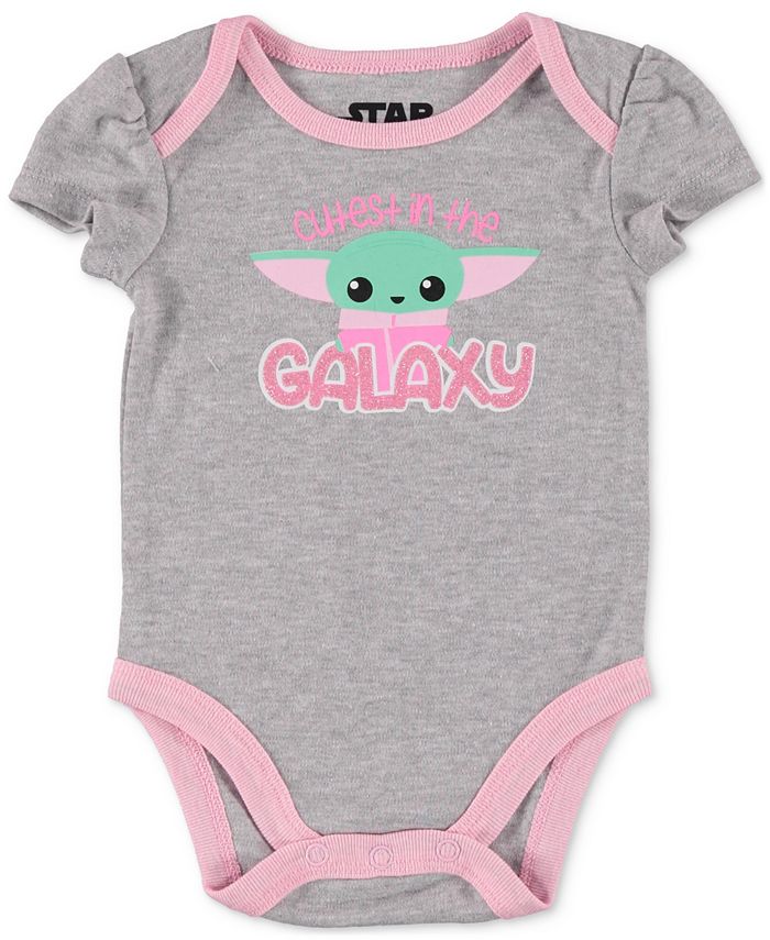 Happy Threads Baby Girls Yoda Envelope Shoulder Creepers Bodysuit, Pack ...