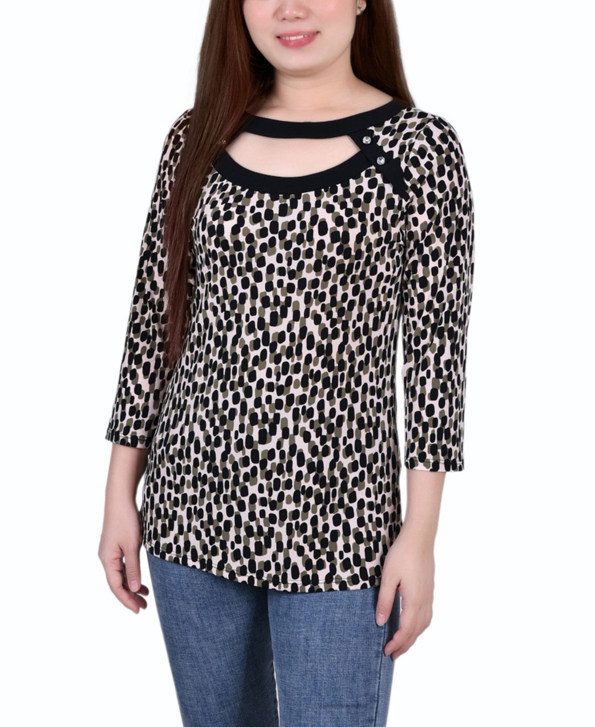 Click here for Ny Collection Petite 3/4 Sleeve with Combo Bands a... prices