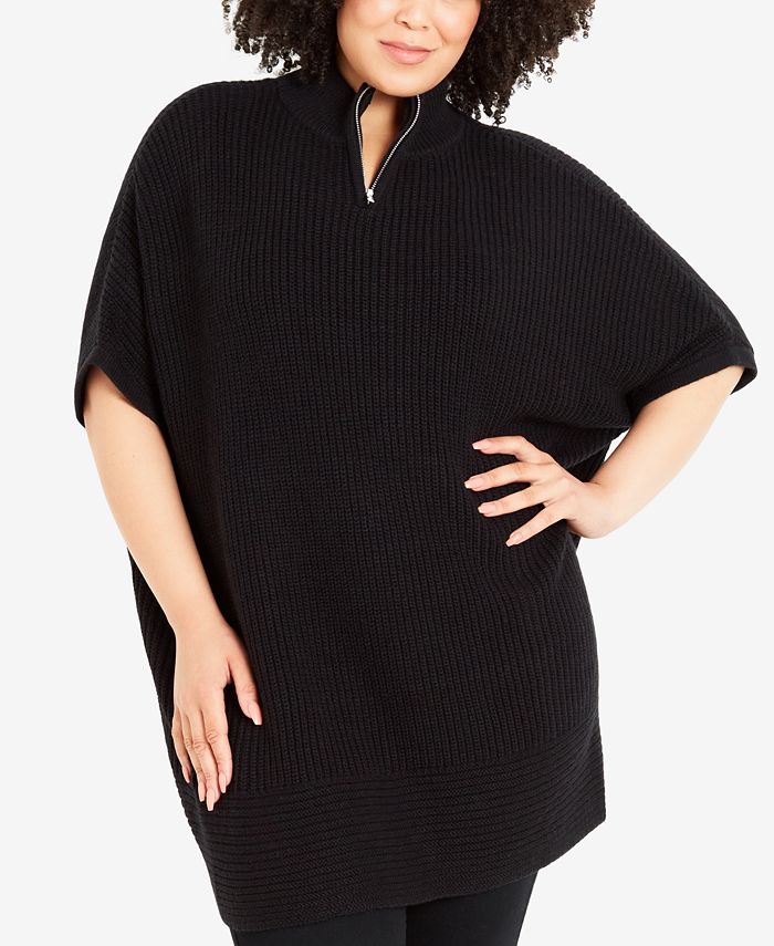 Avenue Plus Size Tabard Zip Jumper Sweater - Macy's