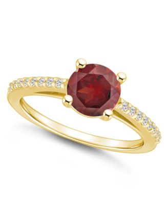 Garnet 1 5 8 ct. t.w. and Diamond 1 6 ct. t.w. Ring in 14K Yellow Gold