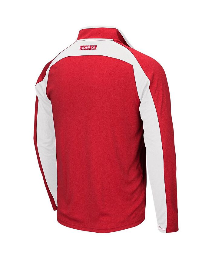 Colosseum Men's Heathered Red Wisconsin Badgers The J. Peterman Quarter ...