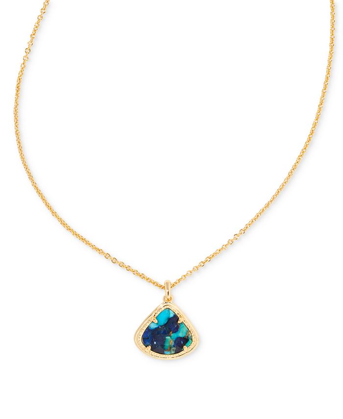 Kendra Scott 14k Gold-Plated Triangle Gemstone 16" Adjustable Pendant ...
