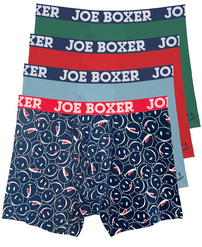 Joe Boxer Men's Licky Icons Stretch Boxer Briefs, Pack of 4 - Macy's