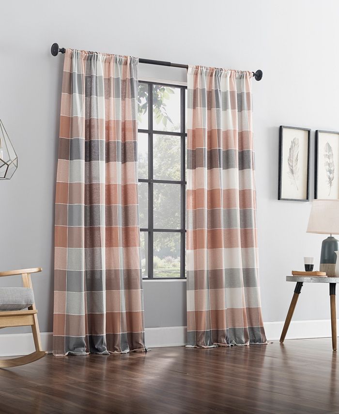 Archaeo Colorblock Plaid Curtain Collection - Macy's